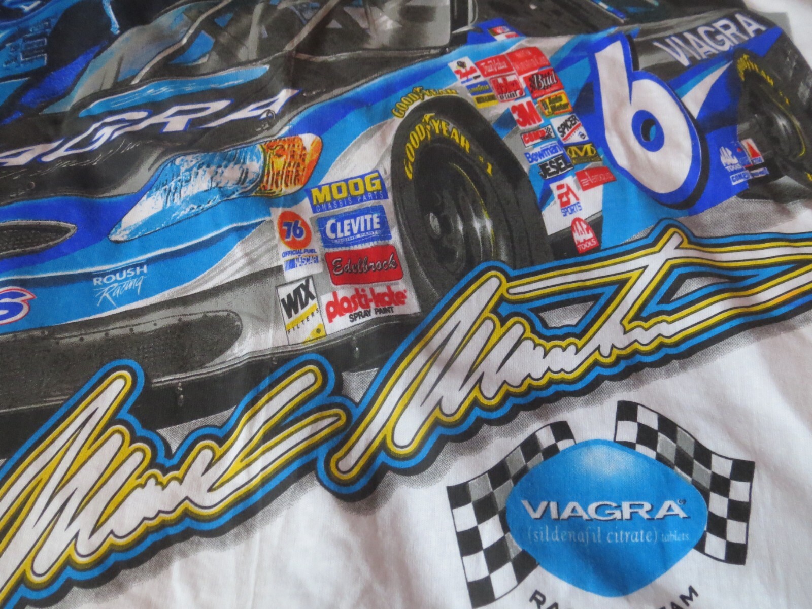 VINTAGE All Over Print NASCAR MARK MARTIN Viagra, The Racing Force T ...