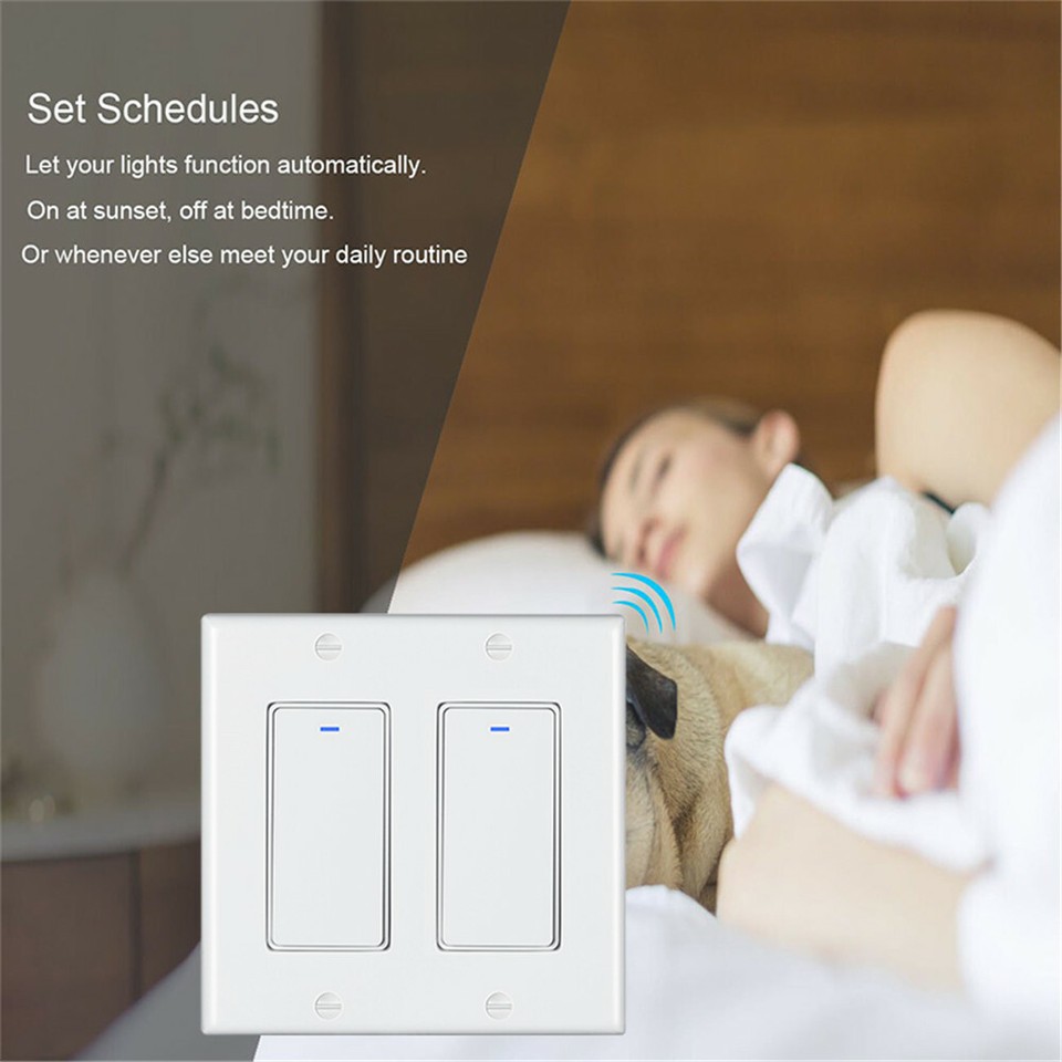 2/3 Gang Smart Light Switch Wifi Wall Touch Alexa Google Home Control ...