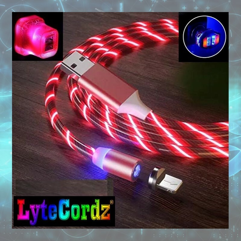 LED Light Up Charging Charger Cable USB Data Cord iPhone Android Type C ...