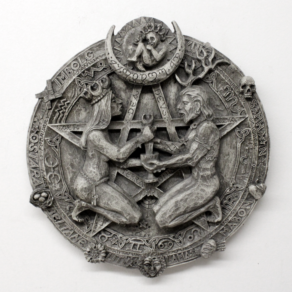 Great Rite Pentacle Plaque - Stone Finish - Dryad Design - Pagan Wiccan ...