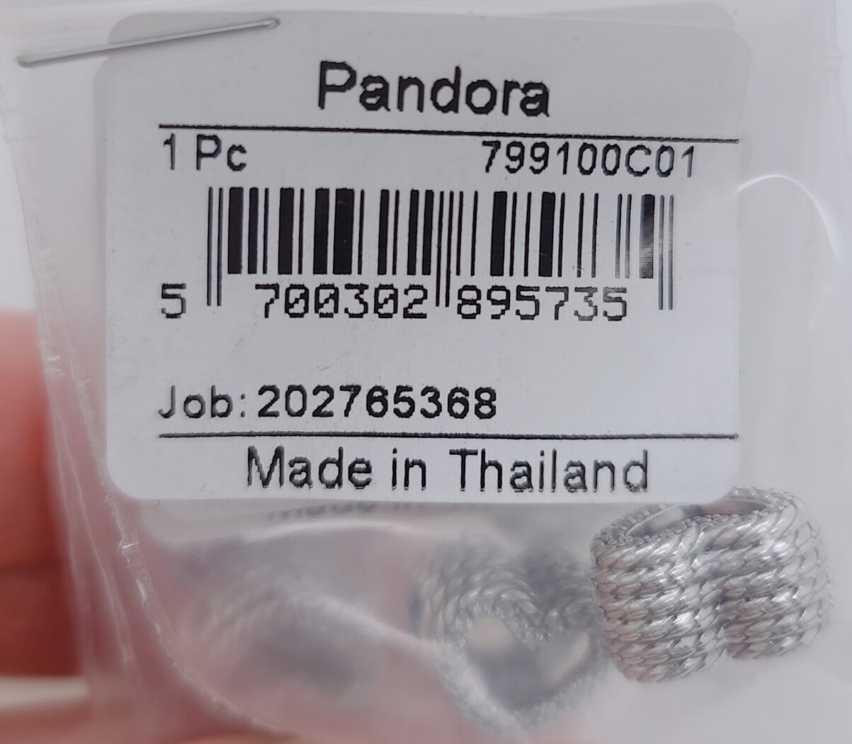 New 100% Authentic PANDORA 925 Snake Chain Pattern Open Heart Charm ...