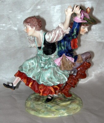 Vintage Ceramic Sculpture Dancers: Colorful ~ Great Detail 10" x 8" | eBay
