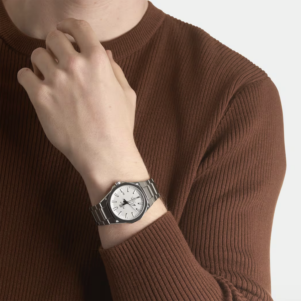 Casio Edifice Slim Octagonal White Dial Watch EFR-S108D-7AV | eBay