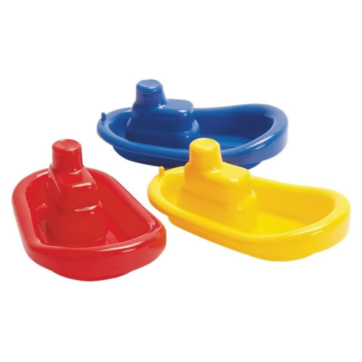 BABY STACKING 3 TOY STURDY BOATS IN NET 15 CM ROUNDED EDGES STACKABLE ...