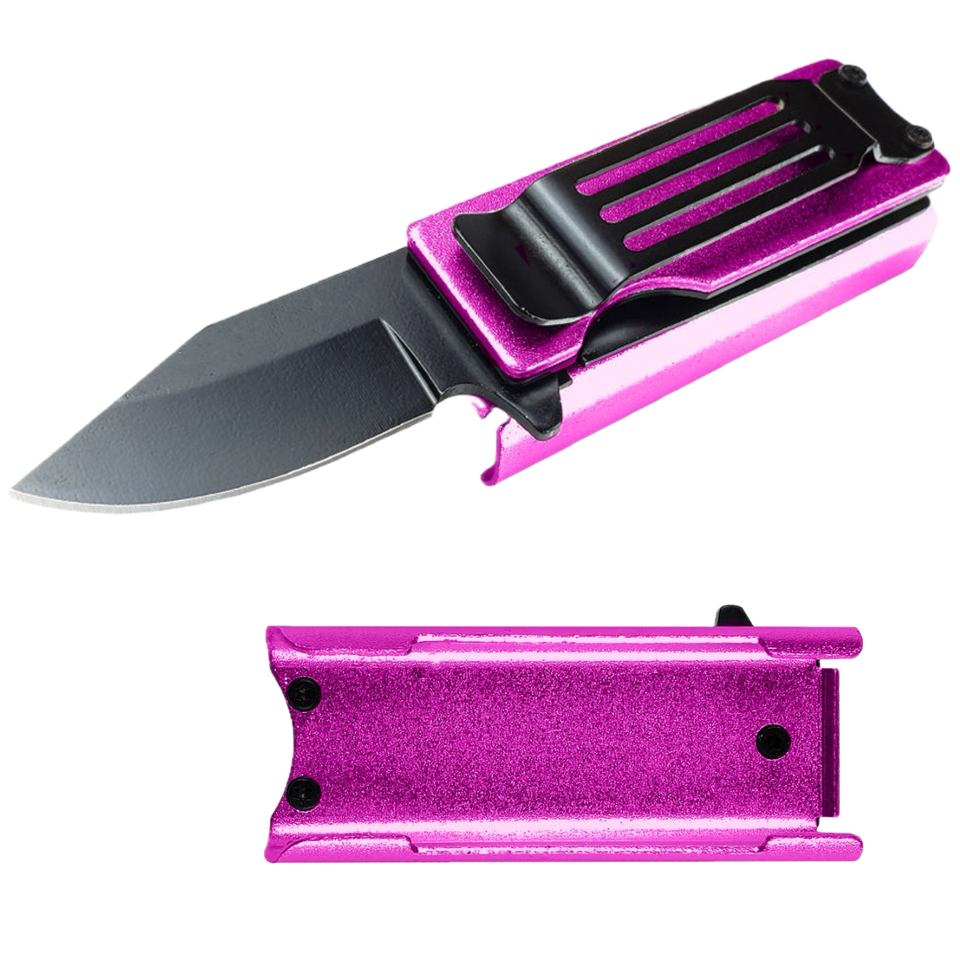 4.5'' BIC Lighter Holder w/ Spring Assisted Folding Knife and Money ...