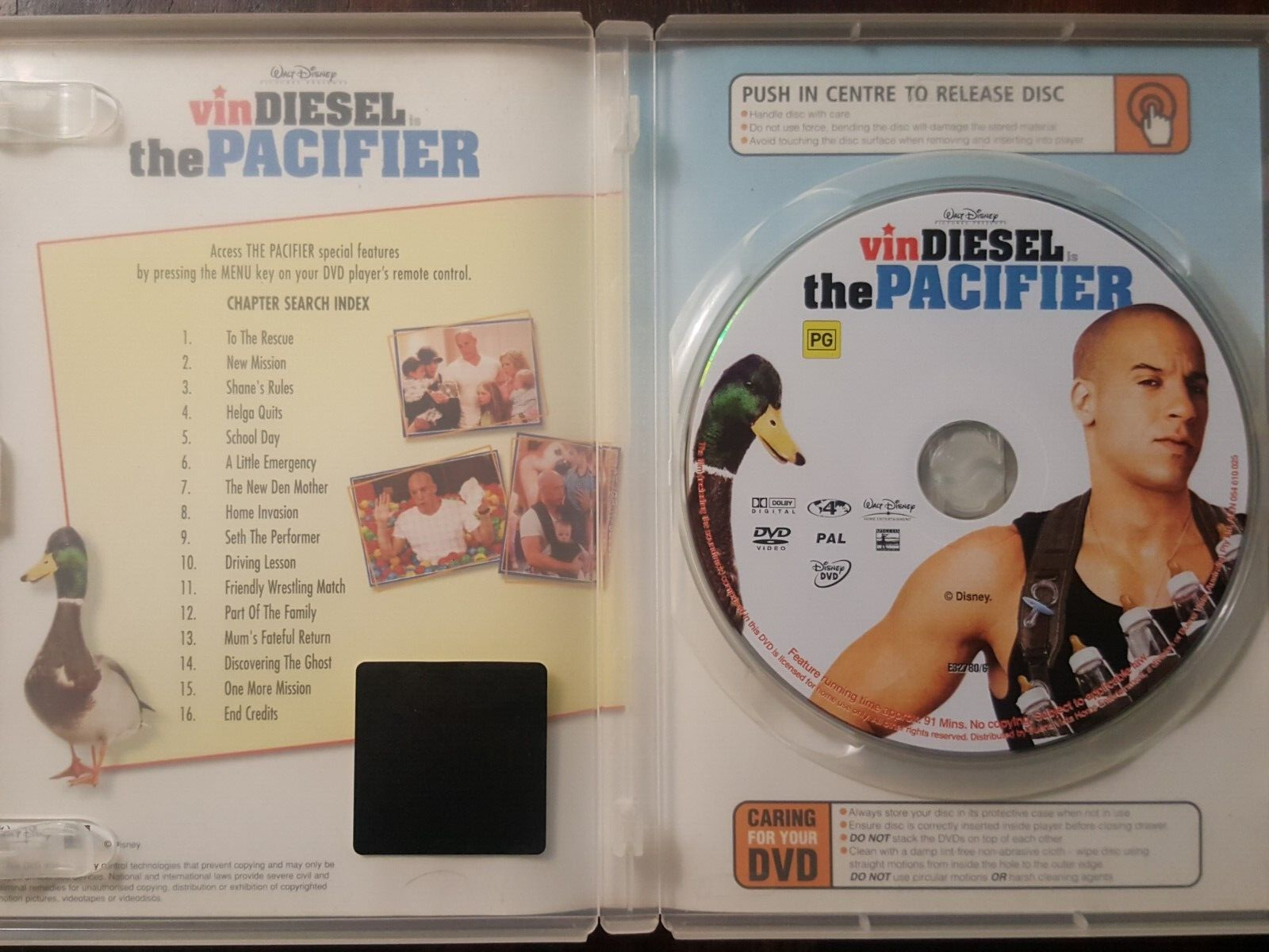 The Pacifier DVD Movie 2005 Vin Diesel Comedy Family Walt Disney R4 ...