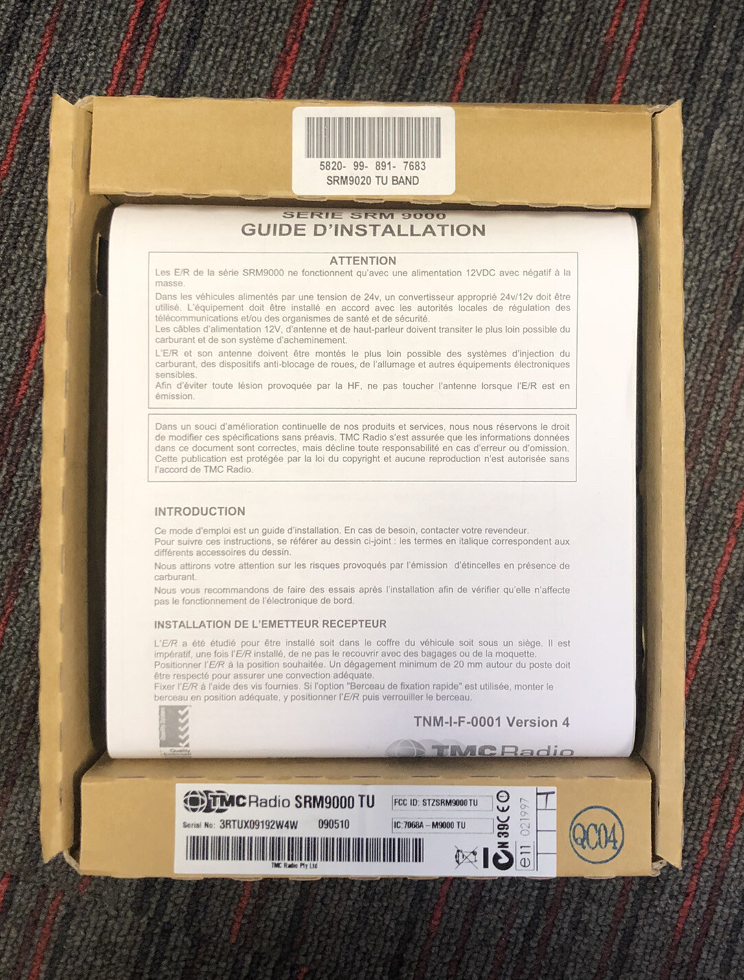 SIMOCO SRM9000 UHF 400-480MHZ 25 WATT MOBILE RADIO BODY ONLY IDEAL FOR ...