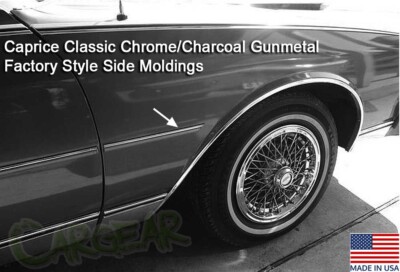 Caprice Classic Factory Style Side Moldings 7/8" Charcoal w/Chrome 26 ...