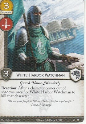 3 x White Harbor Watchman AGoT LCG 2.0 Game of Thrones Beneath the Red ...