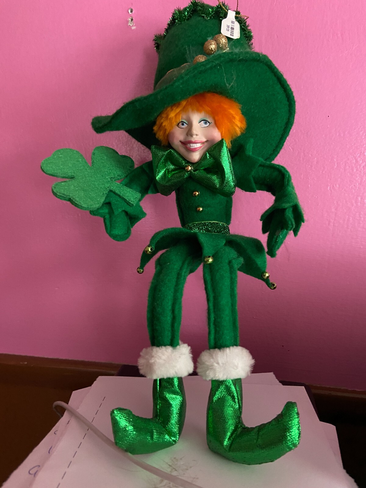 Kurt S Adler Van Craig’s PIXIEPYES Irish Elf w/Four Leaf Clover -New ...