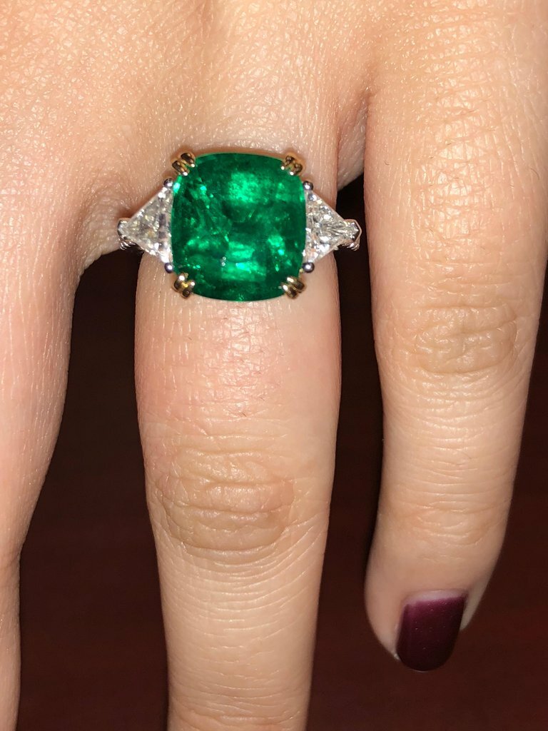 Real 935 Silver Emilio 6.26CT Genuine Emerald Cubic Zirconia ...