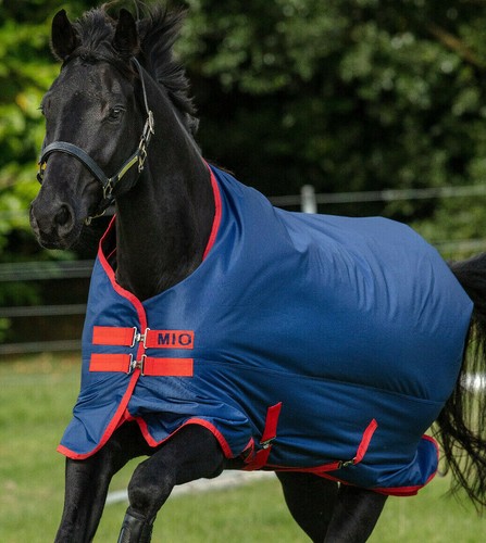 Horseware Mio Turnout Rug 600d Lightweight Lite 0g Navy/Red Black/Aqua ...