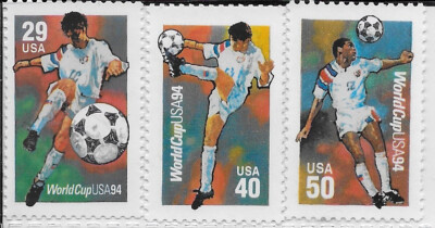 US Scott 2834,35,36, 3 Stamps, 1994 World Cup, OG , NH | eBay