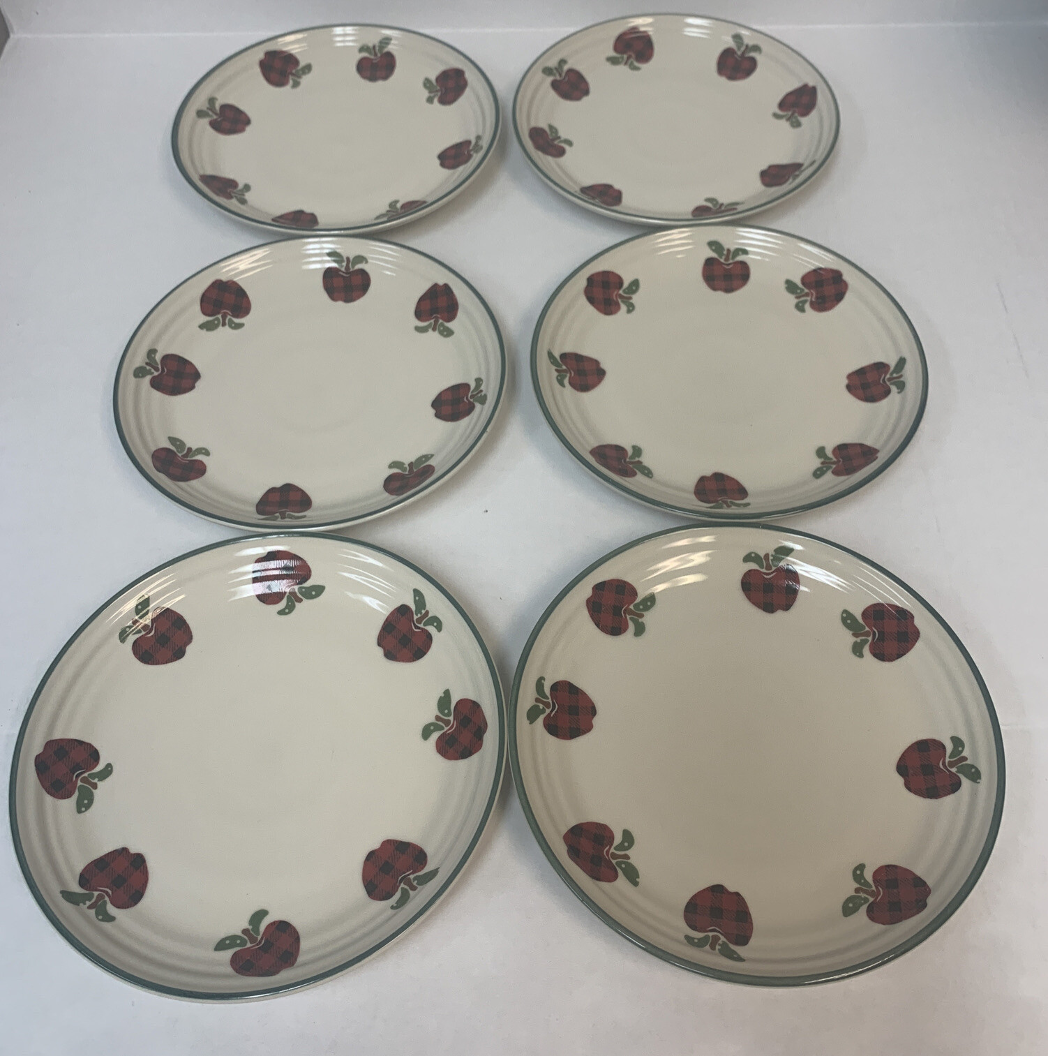 Set of 6 Applejacks Stineware Ingleman Design 7.5” saucers ...