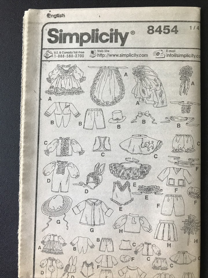Simplicity 8454 Teddy Bear Clothing Costumes Clothes Bridal Dress ...
