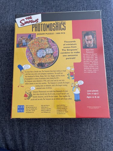 THE SIMPSONS PHOTOMOSAICS BLUE OPAL Robert Silvers 1000pcs (c) 2003 ...