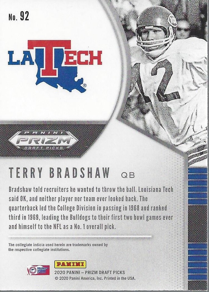 2020 Panini Prizm Draft Picks #92 Terry Bradshaw - FB | eBay