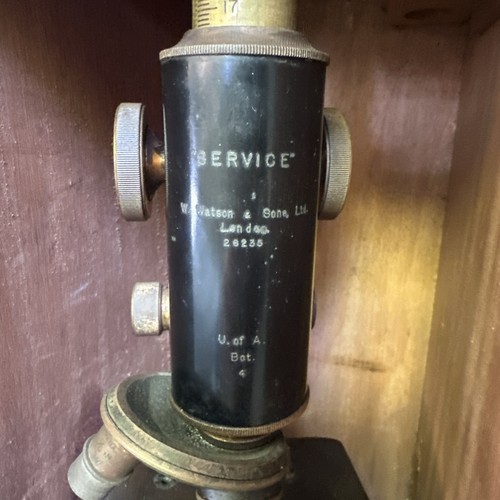 Vintage S. Watson & Sons London Brass 'Service' Microscope & Original ...