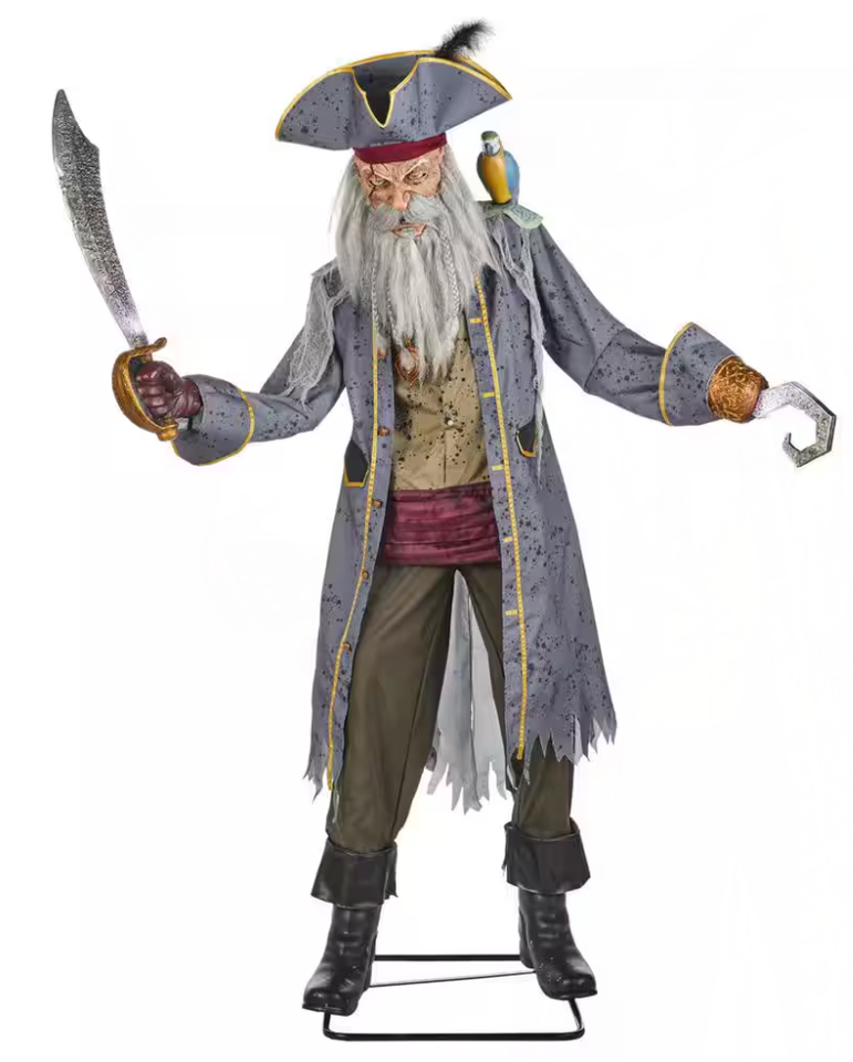 7' ANIMATED LED CAPTAIN CUTS SERVO PIRATE HALLOWEEN ANIMATRONIC | eBay