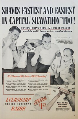 1947 Schick Shaver eversharp infector razor vintage ad shavathon | eBay