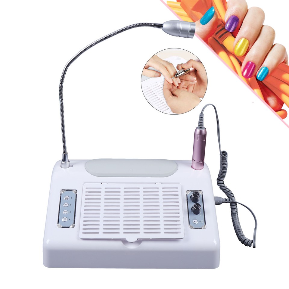 Electric Nail File Drill Manicure Machine Dust Collector LED Lamp ...