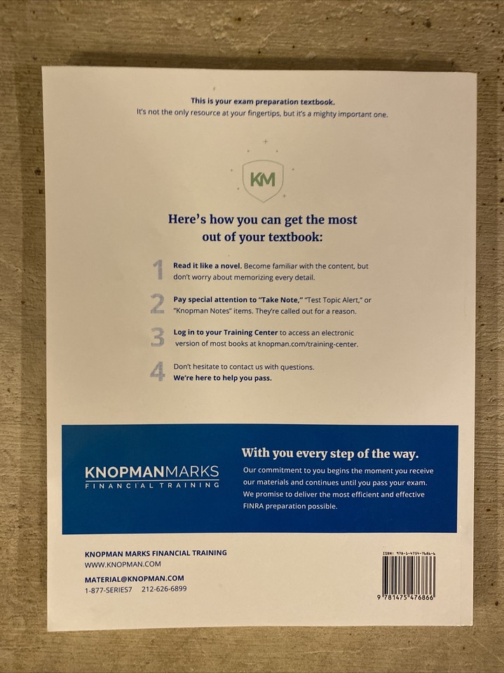 Knopman Marks - Series 63 License Exam Manual (8th Edition) | eBay