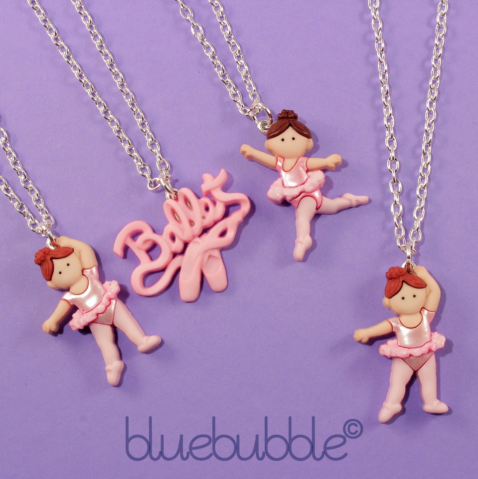 FUNKY BALLET NECKLACE SWEET CUTE DANCE PENDANT TUTU DANCER FUN HOBBY ...