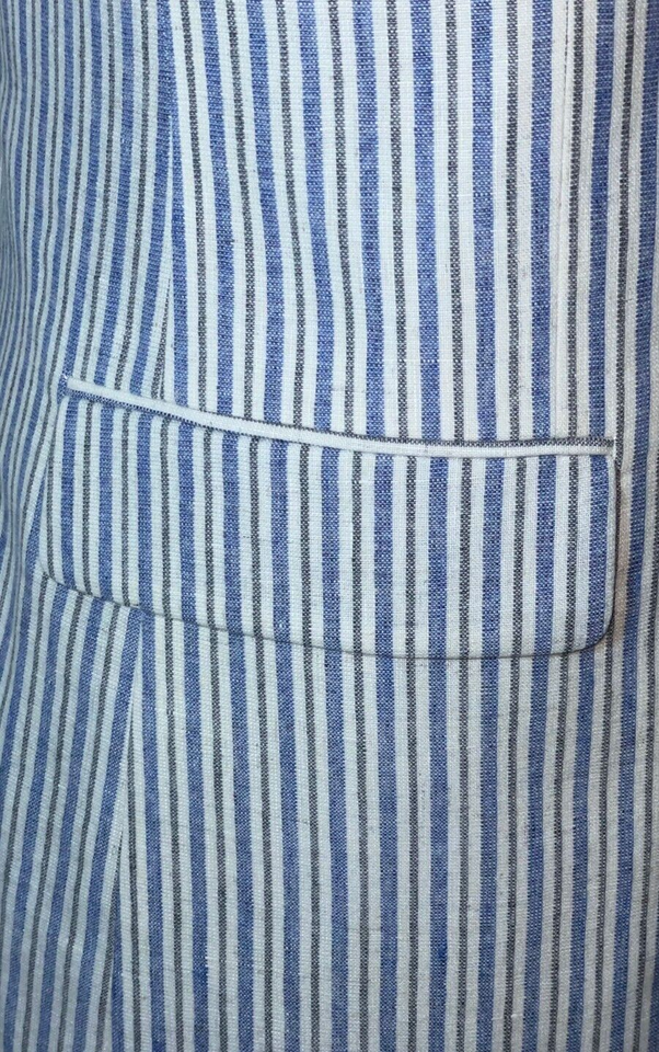 Blue Boating Blazer Jacket Linen Regatta White Jacket Striped 40" Chest ...