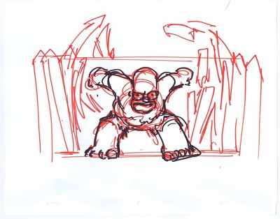 Simpsons Homer is The Incredible Hulk Original Marker Concept Art TV ...