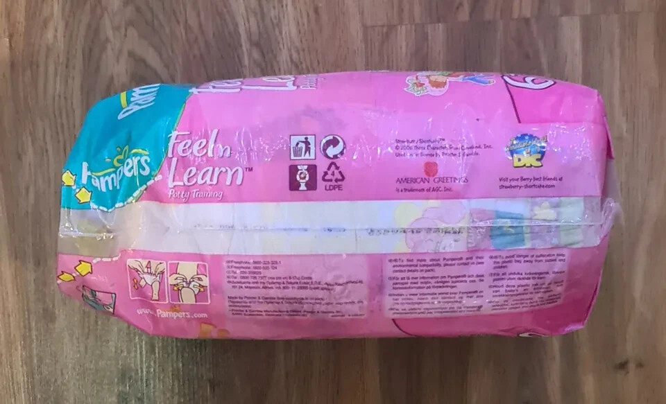 Vintage 2006 Diapers PAMPERS Feel N Learn 12 nappies-17+kgs NEW ...