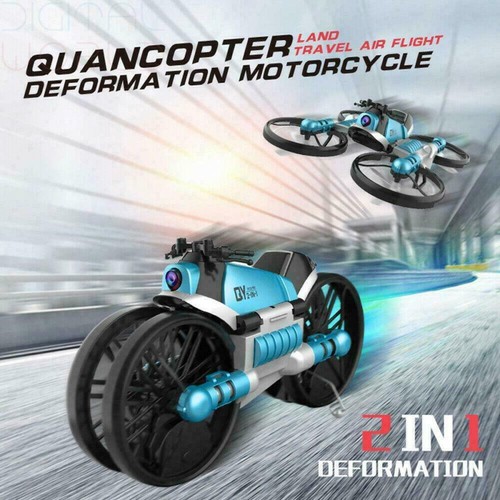 RC Drone Motorcycle 2 in 1 Foldable Headless Transformer Motorbike with ...
