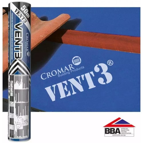 CROMAR Breathable Membrane VENT 3 1.5m & 1m 50m Roofing Felt 135gsm ...