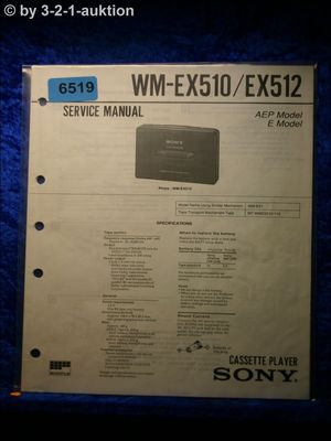Sony Service Manual WM EX510 /EX512 Cassette Player (#6519) | eBay