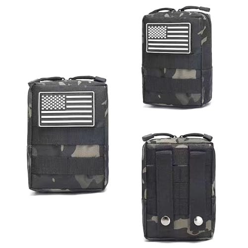 2 Pack Tactical Molle Pouches Small Molle Utility Pouch Small Black ...