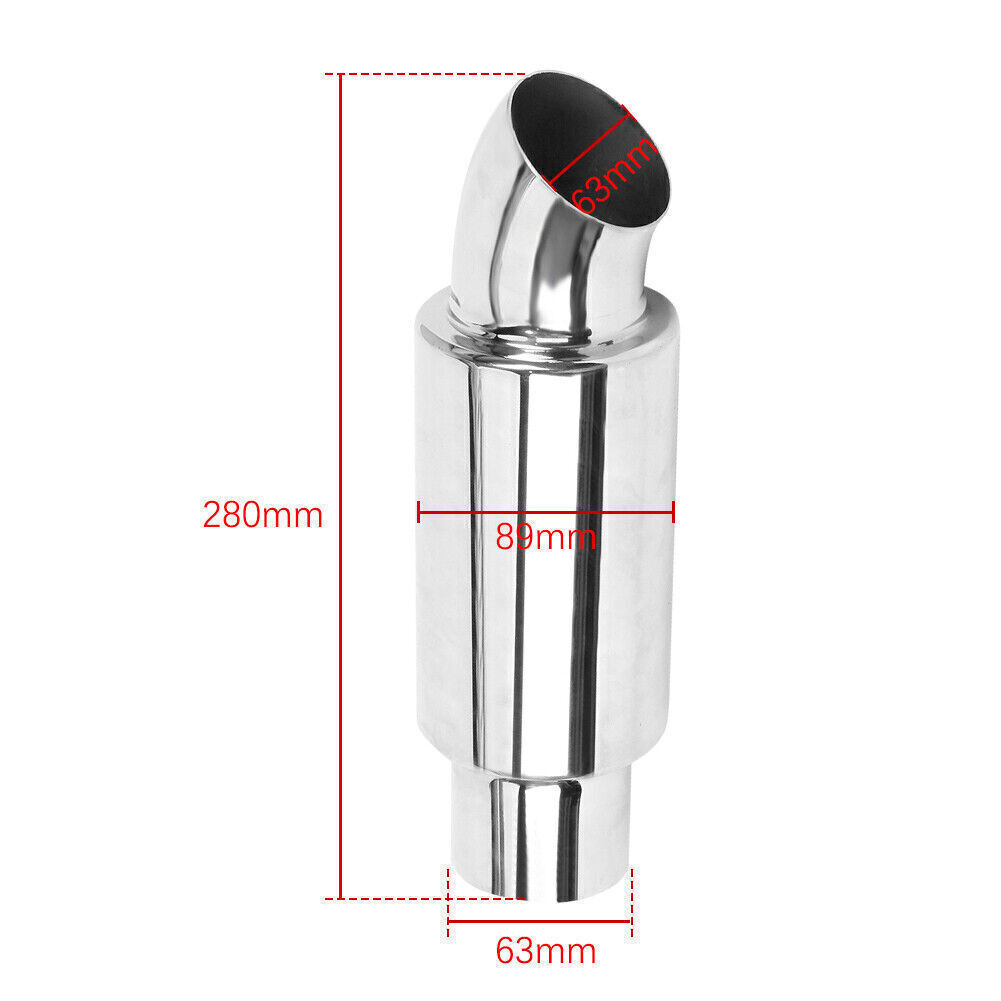 2.5'' Inlet/Outlet Car Muffler Exhaust Pipe Tip Sound Resonator ...