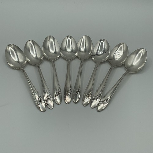 Lot of 8 Teaspoons Oneida Community Silver Plate 1946 Queen Bess II ...