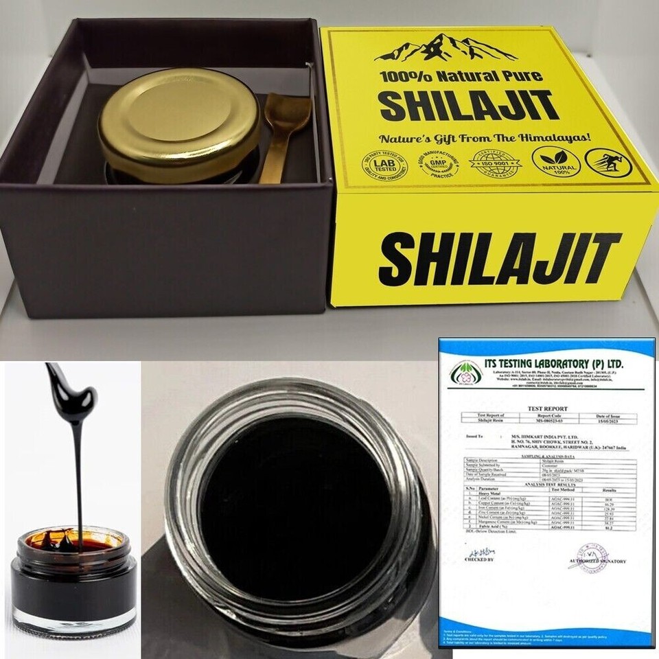 Pure 100% Himalayan Shilajit Resin | 20 Gram Jar (60 Servings ...