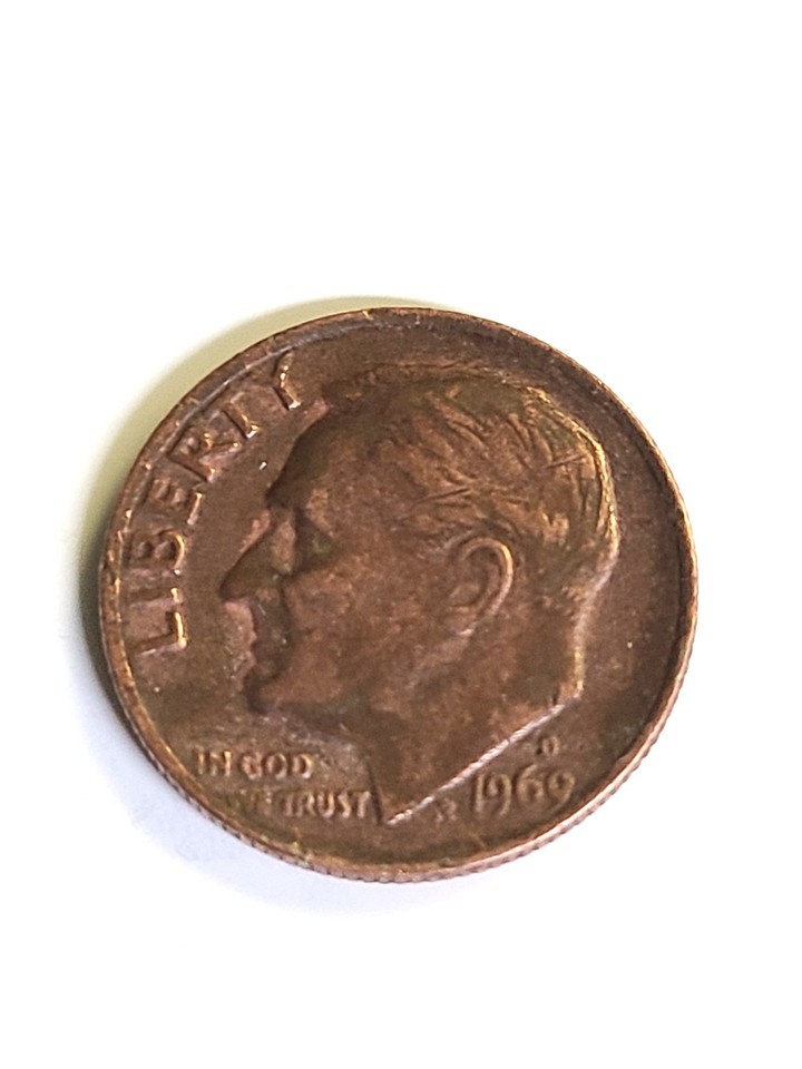 1969 D RED Improperly Annealed Dime Error Red Copper Color | eBay
