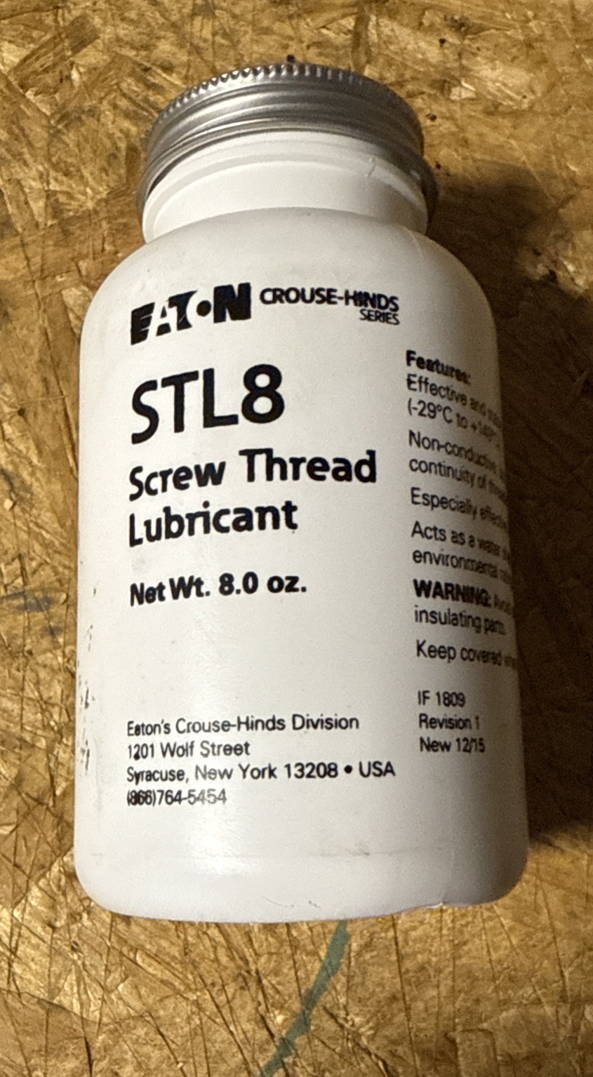 Crouse-Hinds STL8 Thread Lubricant, 8oz Can | eBay
