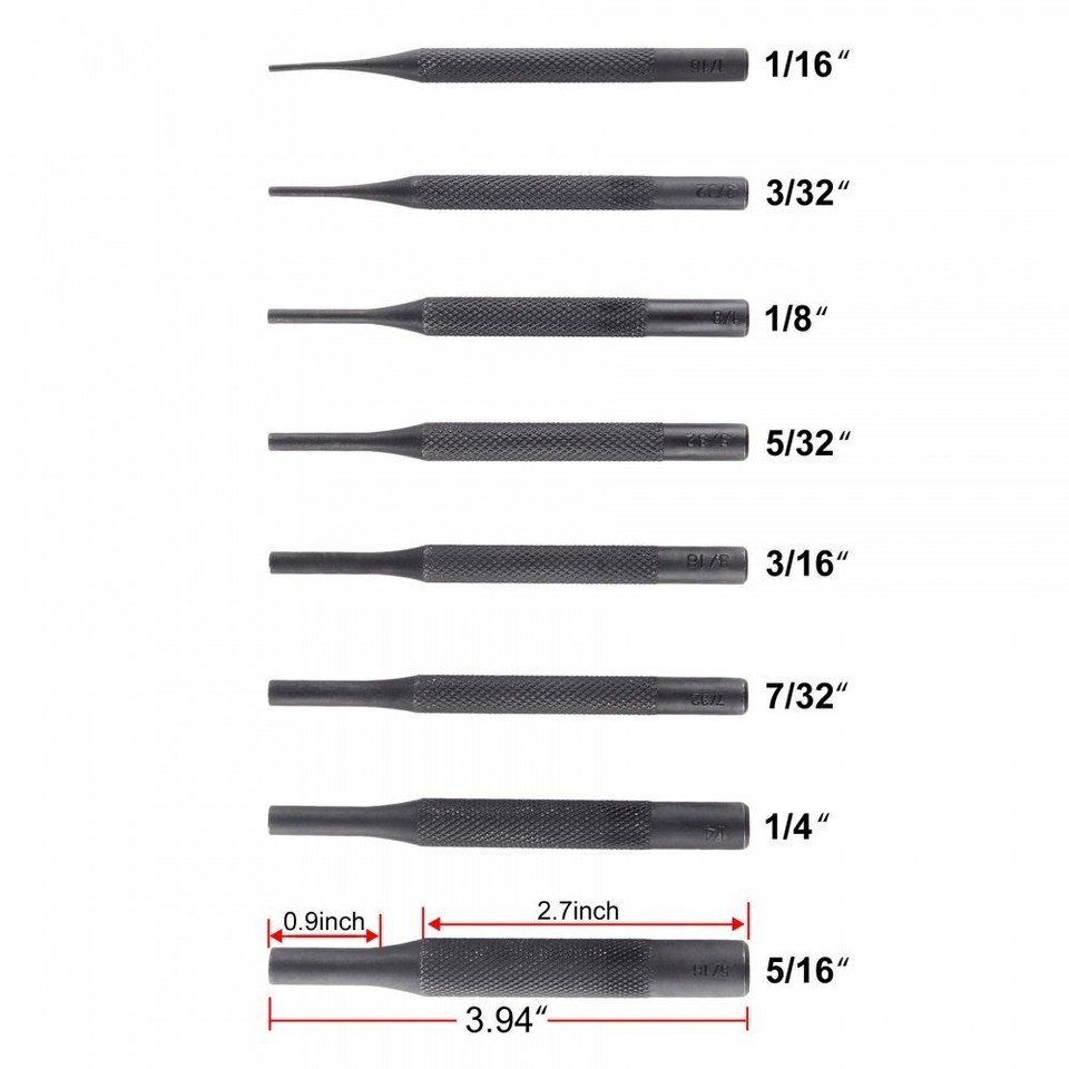 8 Pieces Gunsmith Grip Pin Punch Tool Set for Woodwork Machinery ...