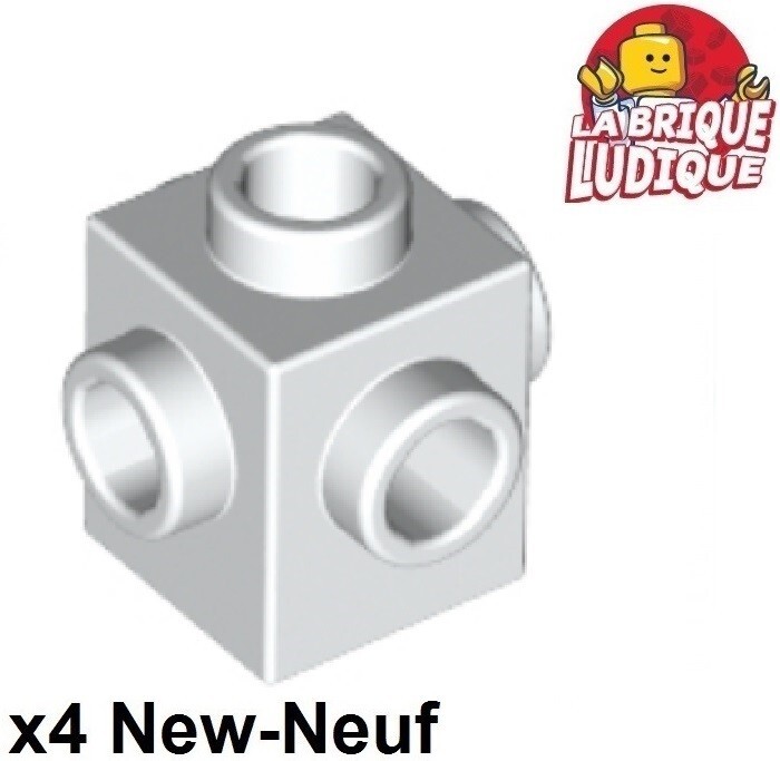 LEGO 4x Brick Modified 1x1 Stud 4 Sides Face White/White 4733 New | eBay