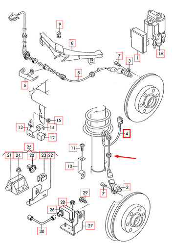 NEW AUDI A3 2003 FRONT LEFT SPEED SENSOR WIRING HARNESS 1J0927903R | eBay