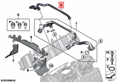 Genuine BMW F15 F16 SAC SUV Crankcase Breather Hose OEM 11158647298 | eBay