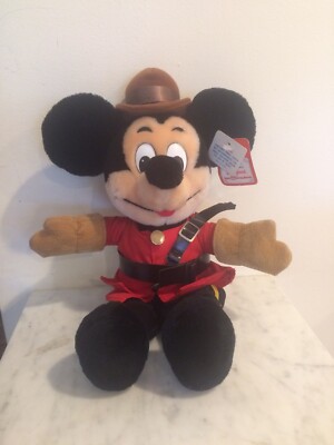 Vintage Disney Parks Royal Canadian Mountie Mickey Mouse Plush Toy | eBay
