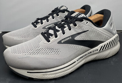 Brooks Gray Black Adrenaline GTS Mens 13 Wide Running Race Shoes Fast ...