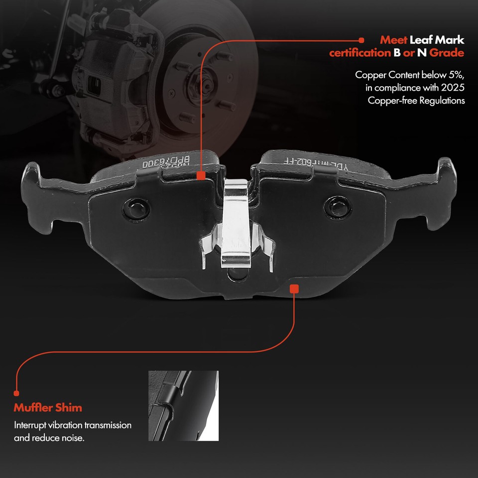 Rear Side Ceramic Brake Pads for BMW E36 E46 318i 320i 323i 325i Z4 ...