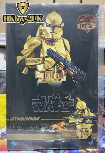 Ready! Hot Toys MMS735 STAR WARS 1/6 Clone Trooper Gold Chrome Version ...