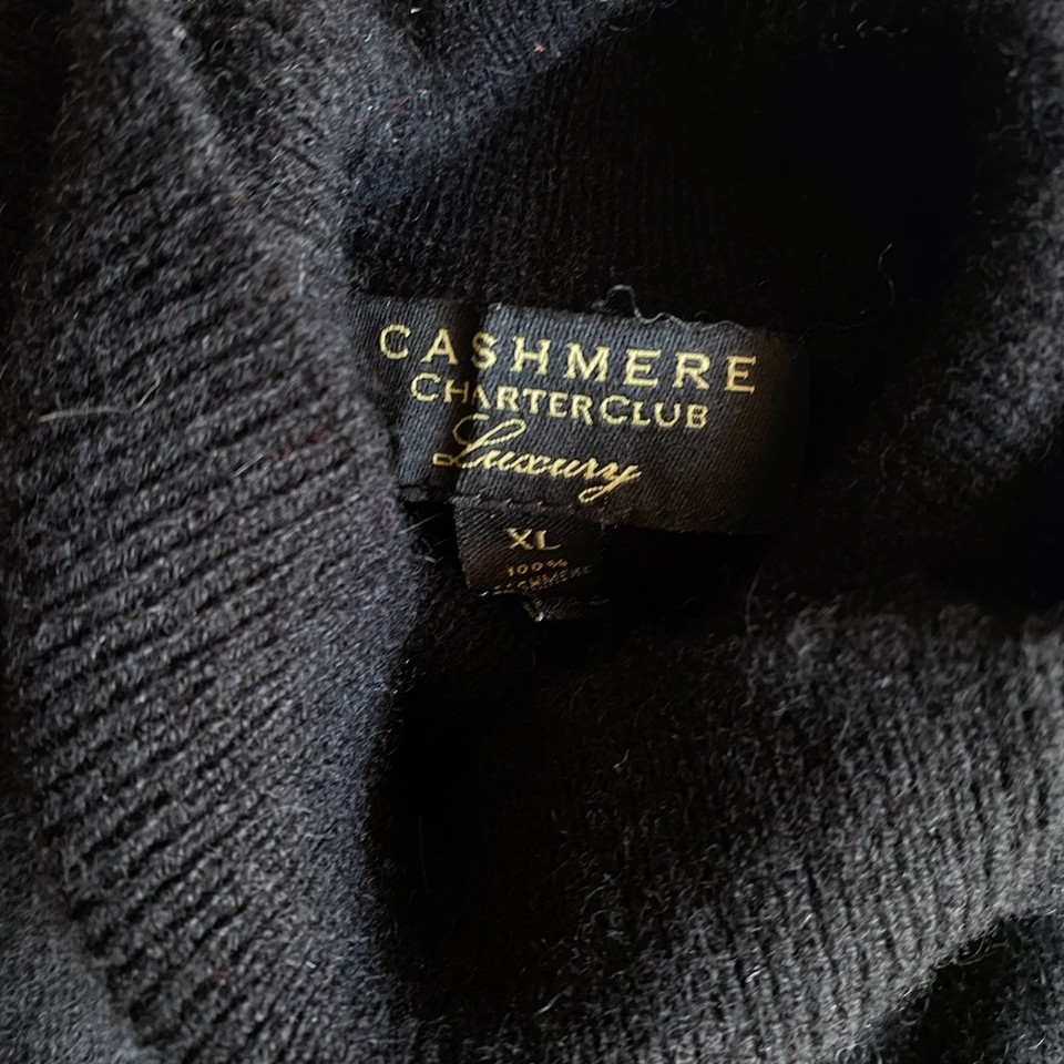 CHARTER CLUB Luxury 100% CASHMERE Women’s XL Mock Neck Turtleneck ...