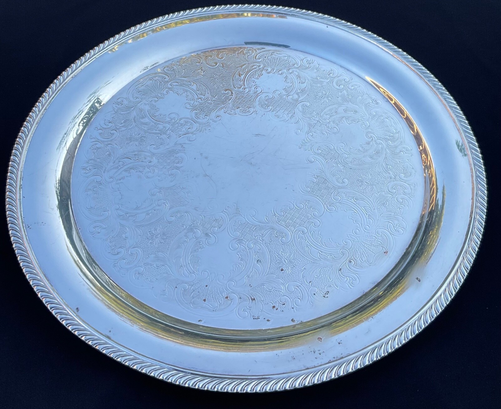 PRIMEROSE Silverplate EP COPPER B.M.MOUNTS 1158 Round Serving Platter ...