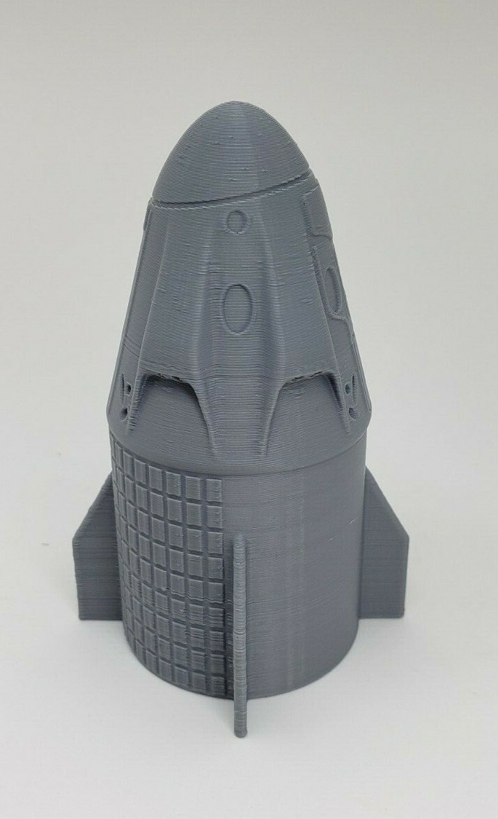 3D Printed 1/80 SpaceX Dragon Capsule Model 4" Silver PLA Plastic | eBay